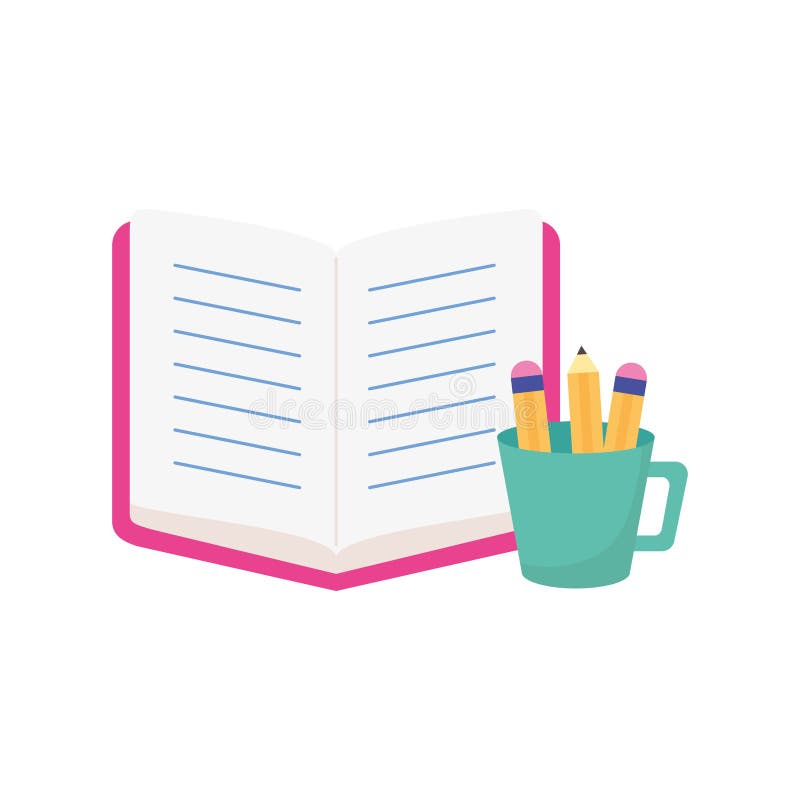 Open Book and Pencils Education Learning Online Stock Vector ...