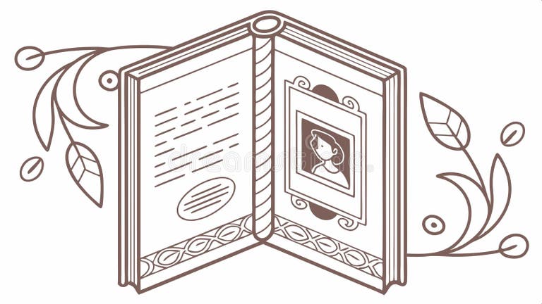 Open Book with Photo, Memory Book , Keepsake Design Vector Design ...