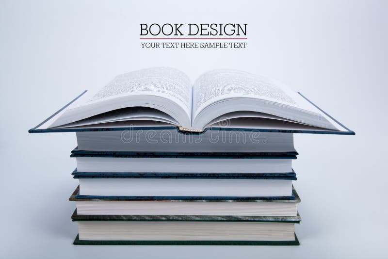 Open Book on a Pile of Books Stock Image - Image of book, novel: 35908993