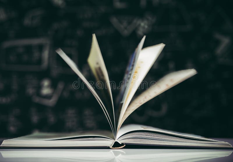 An Open Book Placed in the Classroom Stock Photo - Image of white ...