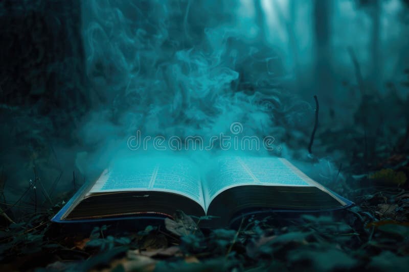 An Open Book Placed in a Forest Setting, Ideal for Educational or ...