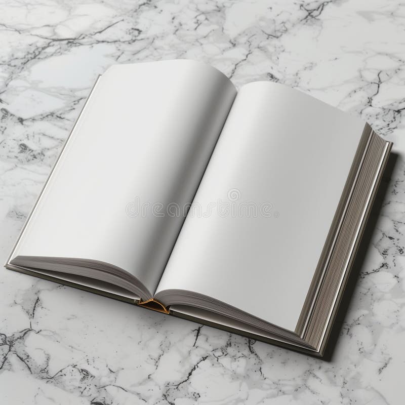 Open Book on Marble Table. Generative AI Stock Illustration ...