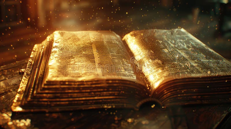 An Open Book Placed on Top of a Wooden Table, Perfect for Education or ...