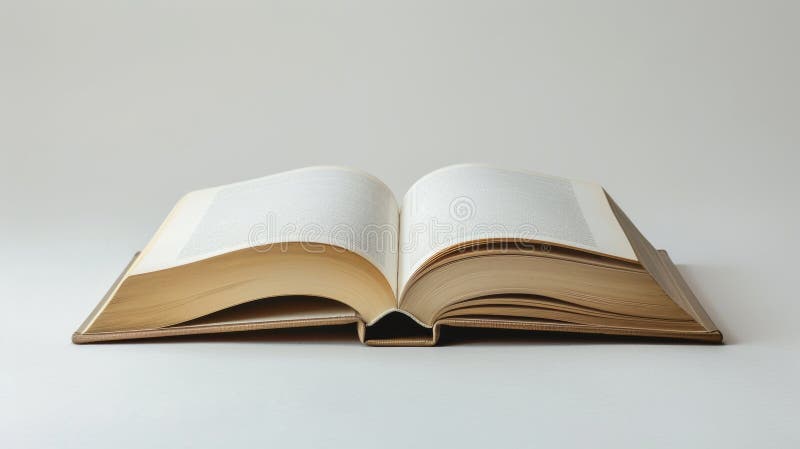 Open Book on Plain White Background with Empty Pages Stock Image ...