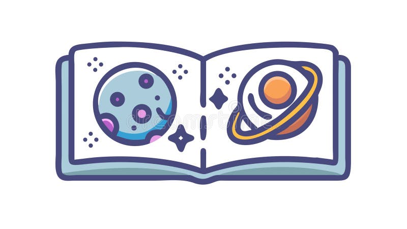 Open Book with Planets, Astronomy Knowledge, Vector Design Generative AI Stock Vector ...