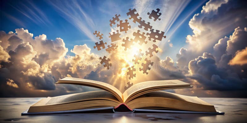 Open Book, Puzzle Pieces, Heavenly Clouds a Journey of Knowledge and ...
