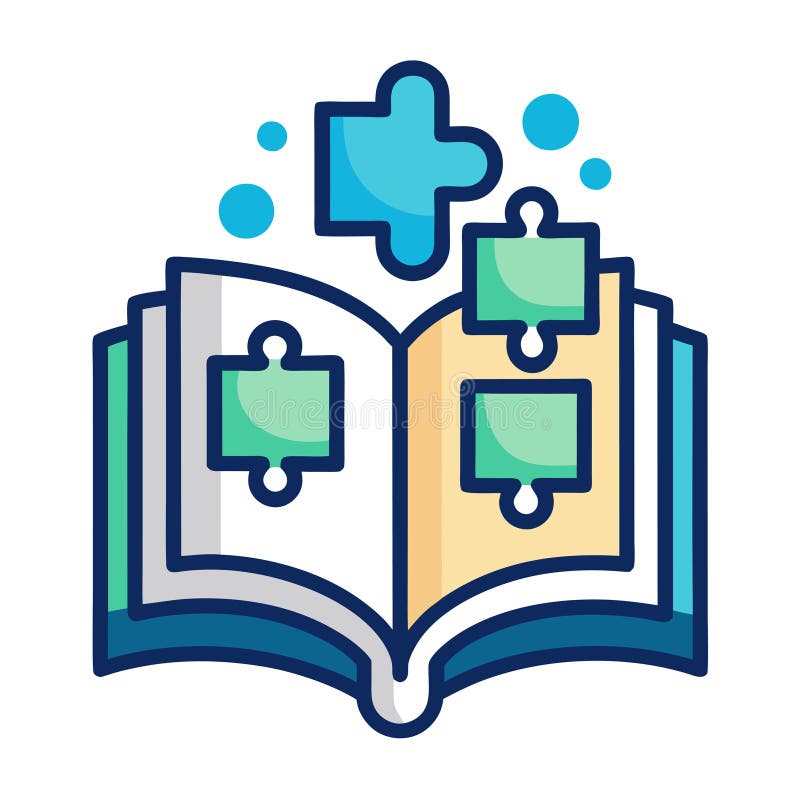 Open Book with Puzzle Pieces, Knowledge and Learning Concept ...