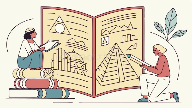 Open Book Pyramid Reading, Educational Concept, Ancient History Vector ...