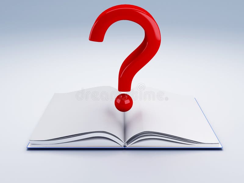 Open Book and a Question Mark Stock Illustration - Illustration of ...