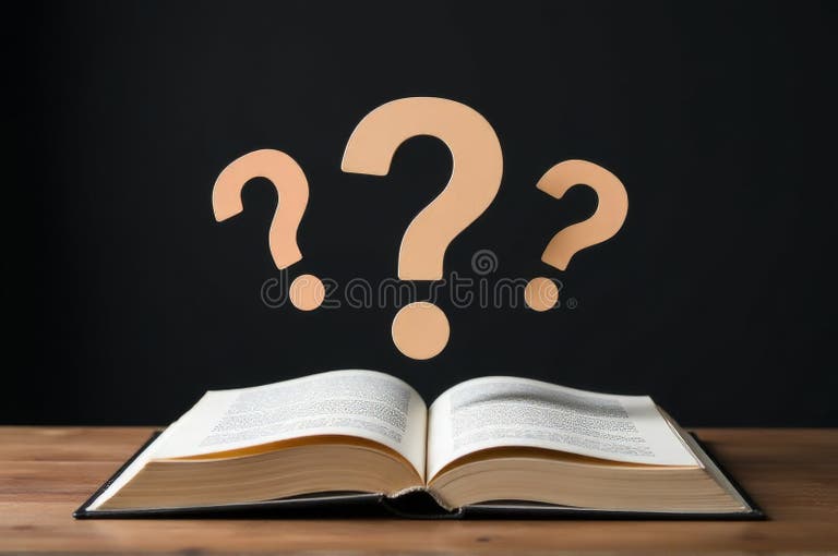 An Open Book with Question Marks on Top, Great for Education or ...