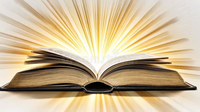 An Open Book Radiates Knowledge and Inspiration. the Pages Glow with ...