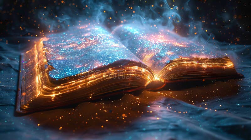An Open Book Radiates a Magical Aura, Its Pages Illuminated by a ...