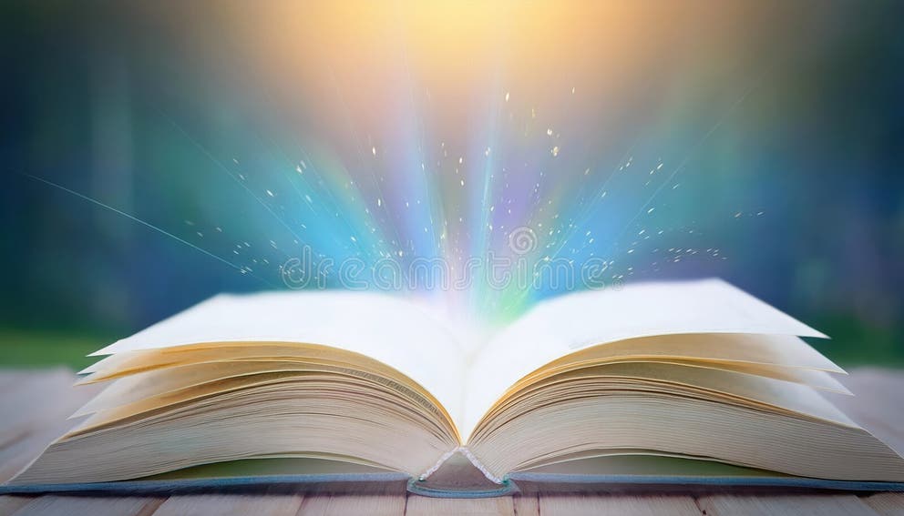 Open Book Radiating Light Symbolizes the Discovery of New Knowledge in ...