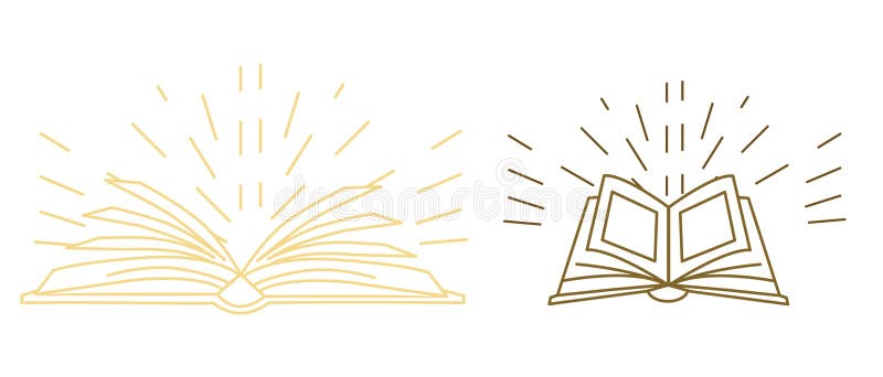 Open Book with Rays of Light Vector Illustration Stock Vector ...
