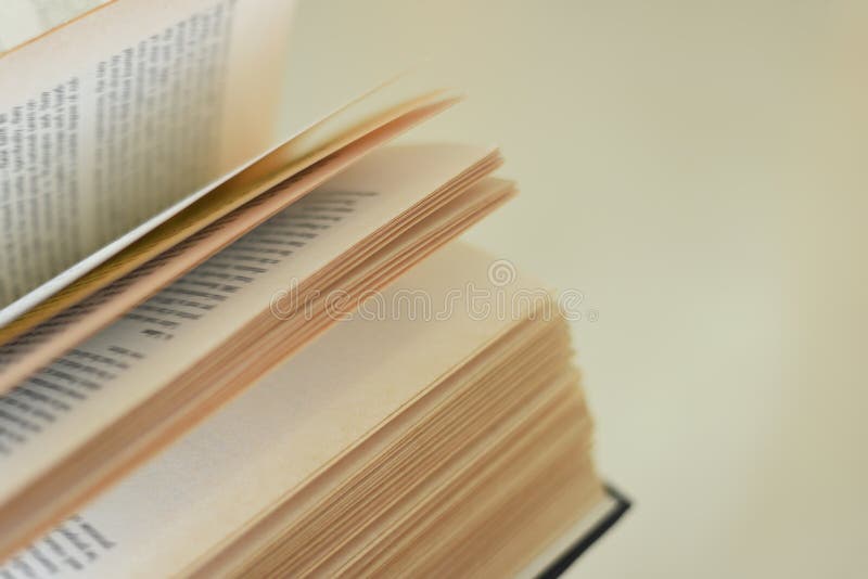 Open Book for Read a Book in Library on the Table - Close Up of Old ...