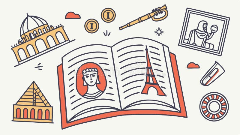 Open Book with Reading Glasses and Learning Symbols, Study Theme ...