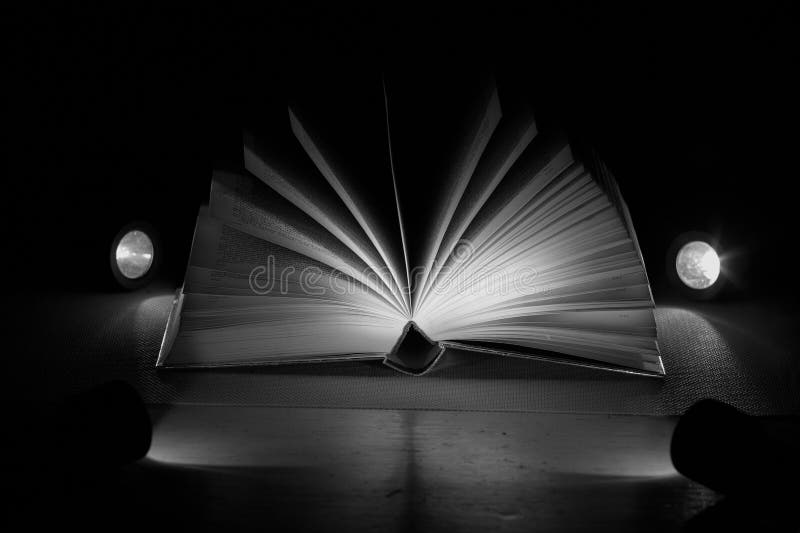 Open Book, Reading, Learning, Education or Home Office Concept. Black ...