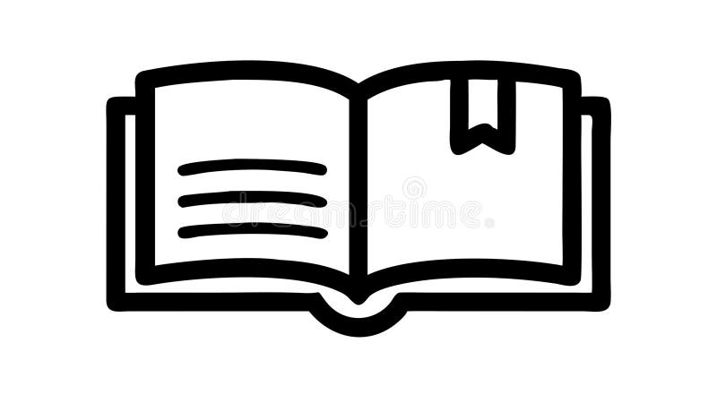 Open Book Reading Study Outline Icon, Education, Knowledge, Vector ...