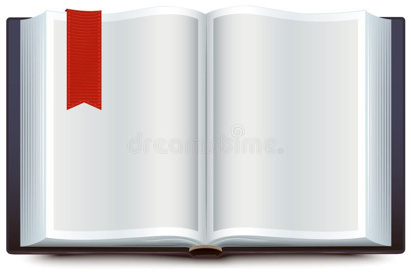 Open Book with Red Bookmark Stock Vector - Illustration of empty ...