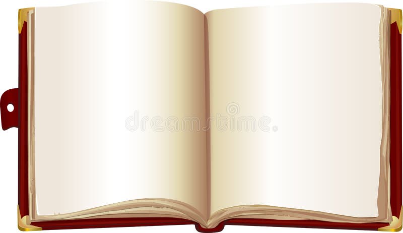 Open book in the red cover stock illustration. Illustration of home ...