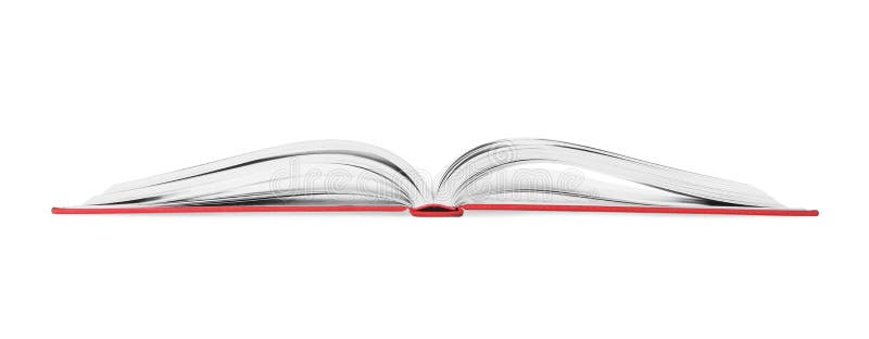 Open Book with Red Cover on White Background Stock Image - Image of ...