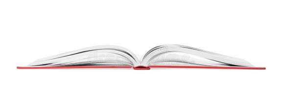 Open Book with Red Cover on White Background Stock Image - Image of ...