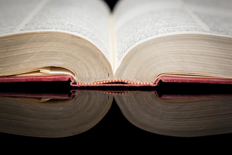 Old Book On Mirror And Reflection Stock Image - Image of book, grunge ...