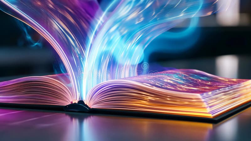 Open Book Releasing Glowing Stream of Light Particles Stock Footage ...