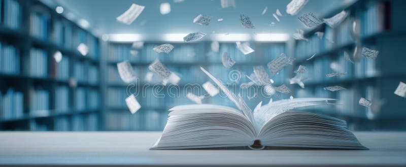 The Open Book Releasing Pages in a Mystical Library Setting AI ...