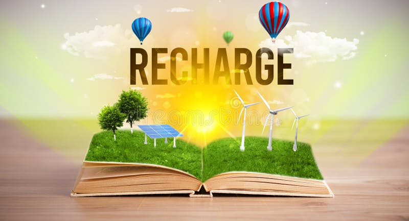 Open Book, Renewable Energy Concept Stock Photo - Image of green ...