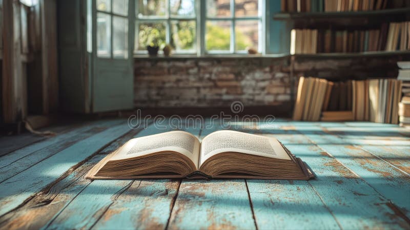 Open Book Resting on a Table, Inviting Readers To Explore Its Pages and ...