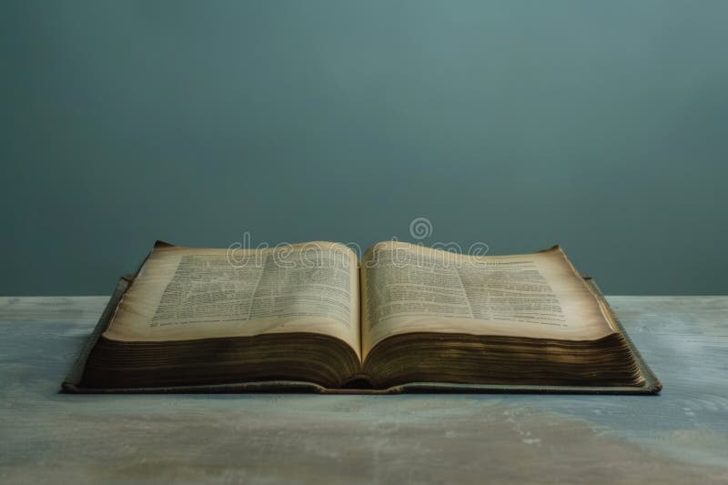 Open Book Resting Table Suitable Educational Literary Themes Stock ...