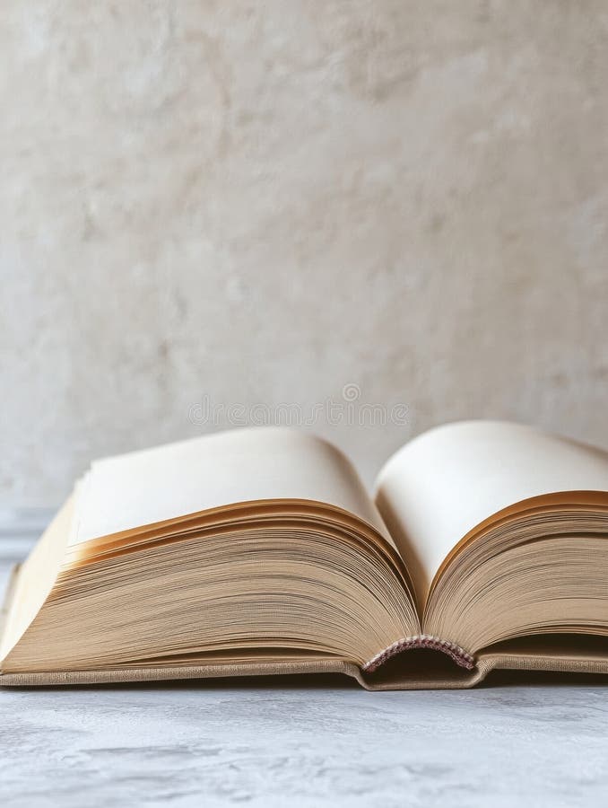 Minimalist Open Book with Clean Blank Pages in Soft Neutral Lighting ...