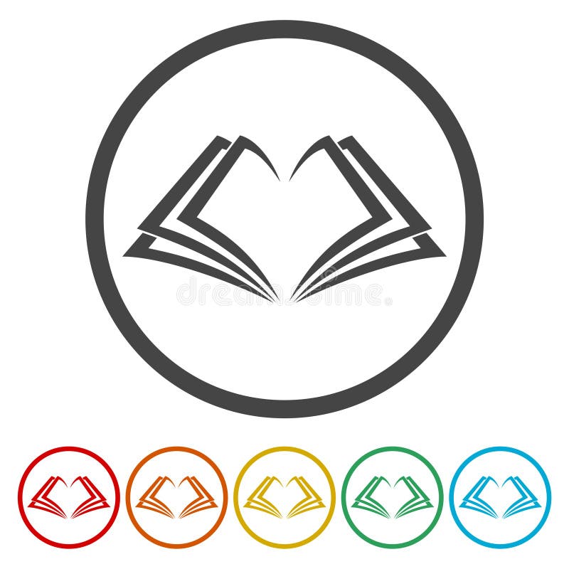 Open Book Ring Icon, Color Set Stock Illustration - Illustration of ...