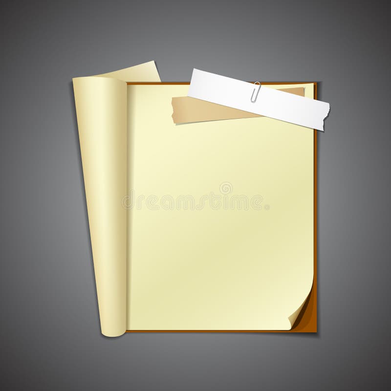 Open book and ripped paper stock vector. Illustration of message - 29558899