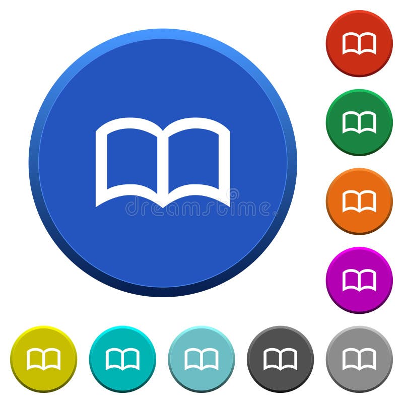 Open book beveled buttons stock vector. Illustration of notes - 195503313