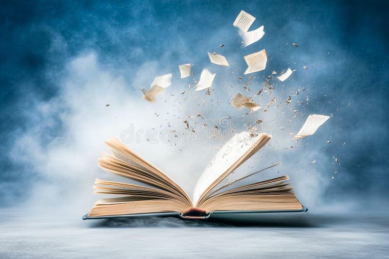 An Open Book S Pages Flutter Gently in the Wind, Creating a Sense of ...