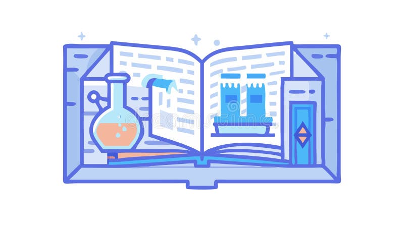 Open Book with Scientific Elements, Vector Design Generative AI Stock ...