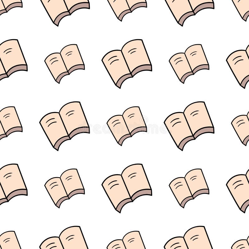 Open Book Seamless Pattern Textile Print. Repeat Pattern Background ...