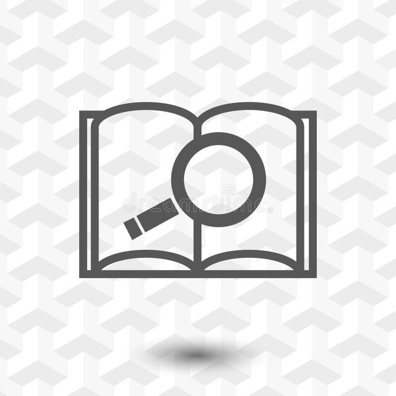 Open Book and Search Icon Stock Vector Illustration Flat Design Stock ...