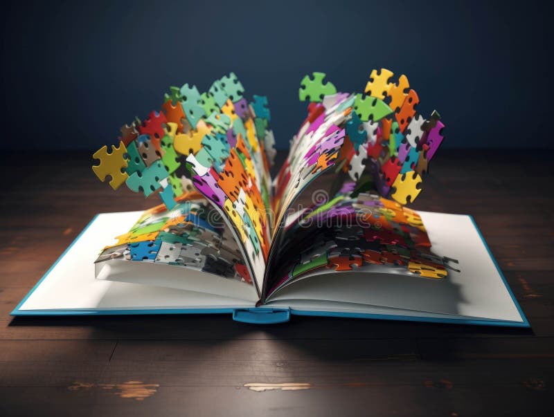 An Open Book in the Shape of a Colorful Puzzle Full of Innovative ...