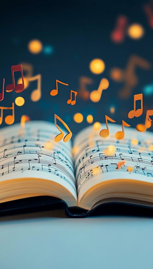 Colorful Musical Notes and Sheet Music, Artistic Illustration Stock ...