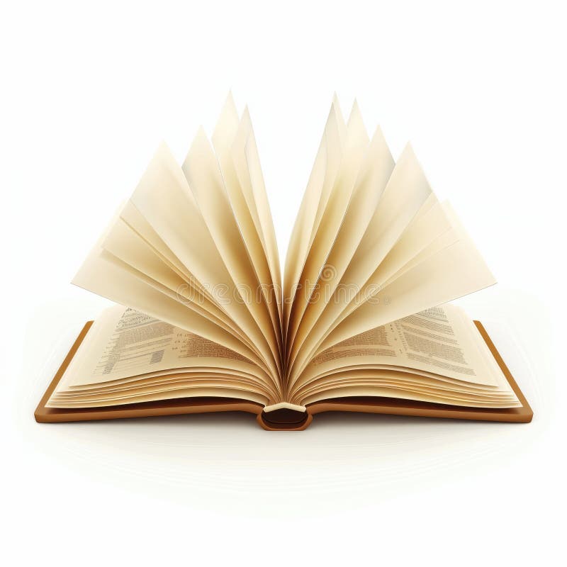 Open Antique Book with Pages Fanning Out, Knowledge and Wisdom Concept ...