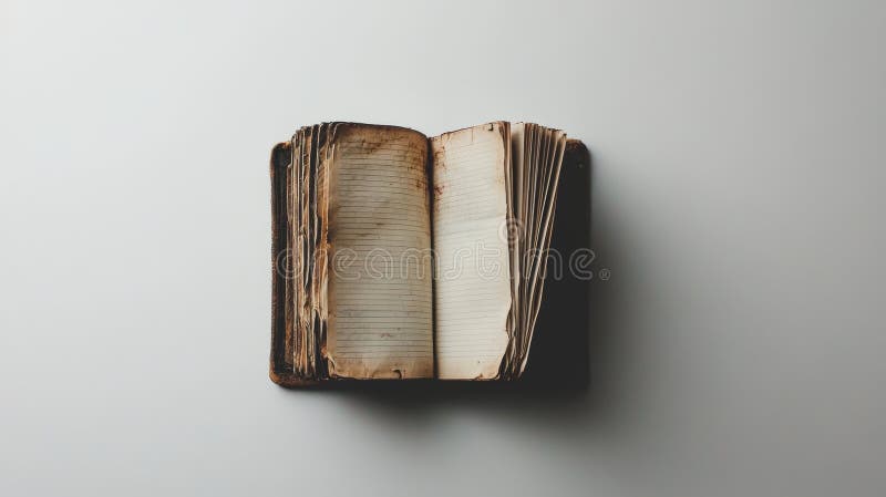 The Open Book Shows Its Antique Pages, Which are Aged, Burnt, and ...