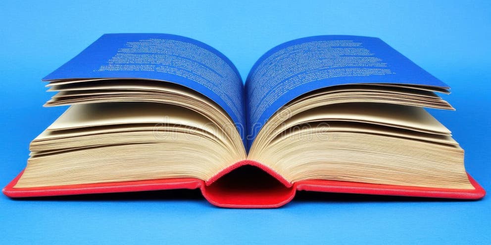 Open Book Shows Knowledge and Imagination with Literary Theme Stock ...