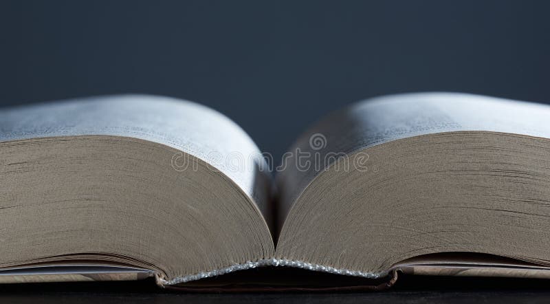 Open Book Side View Close-up on a Gray Background. the Background in ...