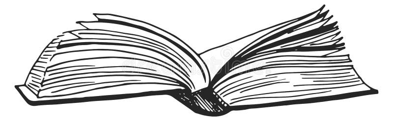 Open Book Side View. Engraved Sheets Stock Vector - Illustration of ...