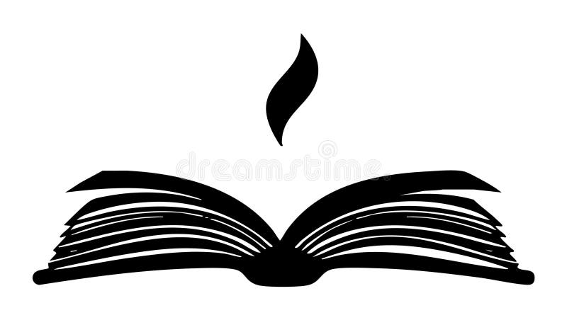 An Open Book Silhouette Representing Knowledge and Education, Ideal for ...