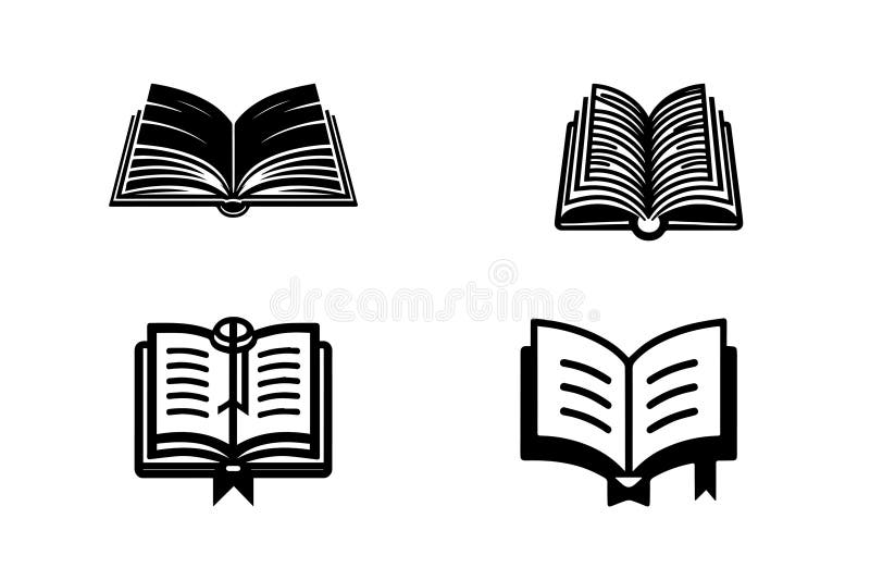 Open Book Silhouette Vector Illustration Art Work Stock Vector ...