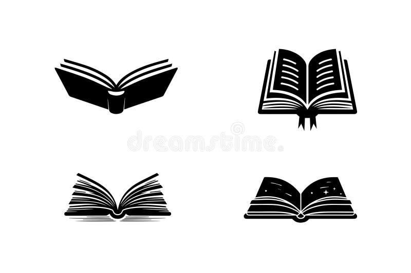 Open Book Silhouette Vector Illustration Art Work Stock Vector ...